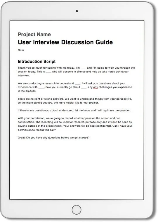 UX Research Templates