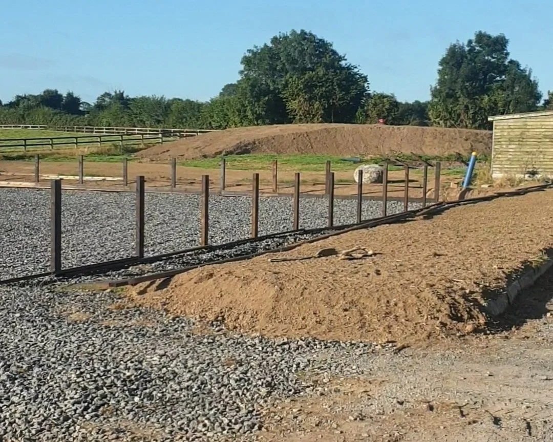 Driving Post And Fixing Rails For Horse Paddocks And Sand Arena This Week — CDS Equine Livery