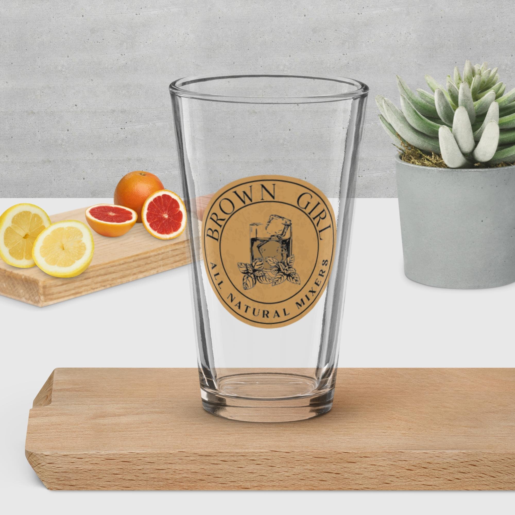 Logo Shaker pint glass — Brown Girl Mixers