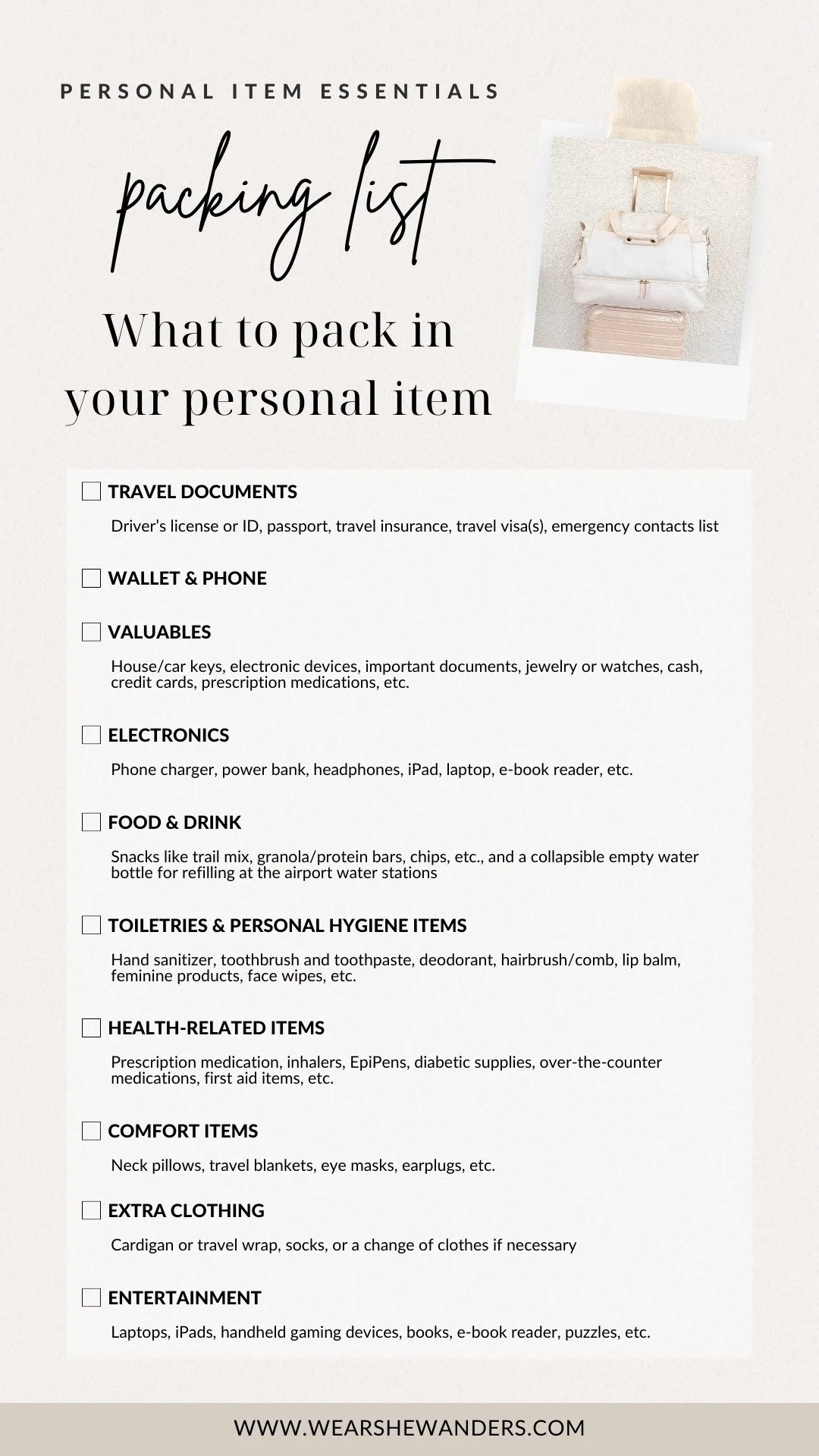 Must-Have Travel Essentials to Pack in Your Personal Item Bag