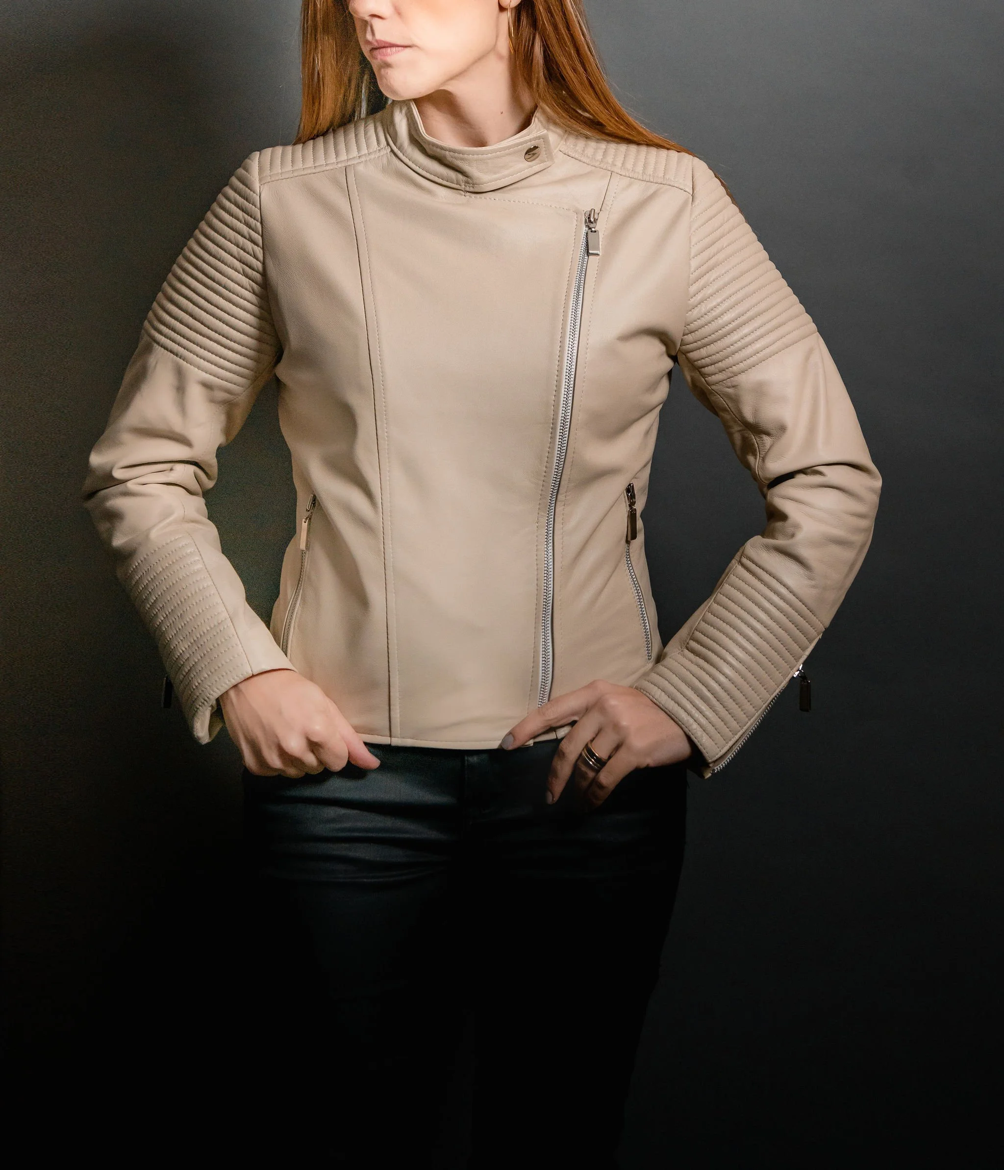 Marion Classic Calf Skin Leather Blazer — LEATHER BY VAL