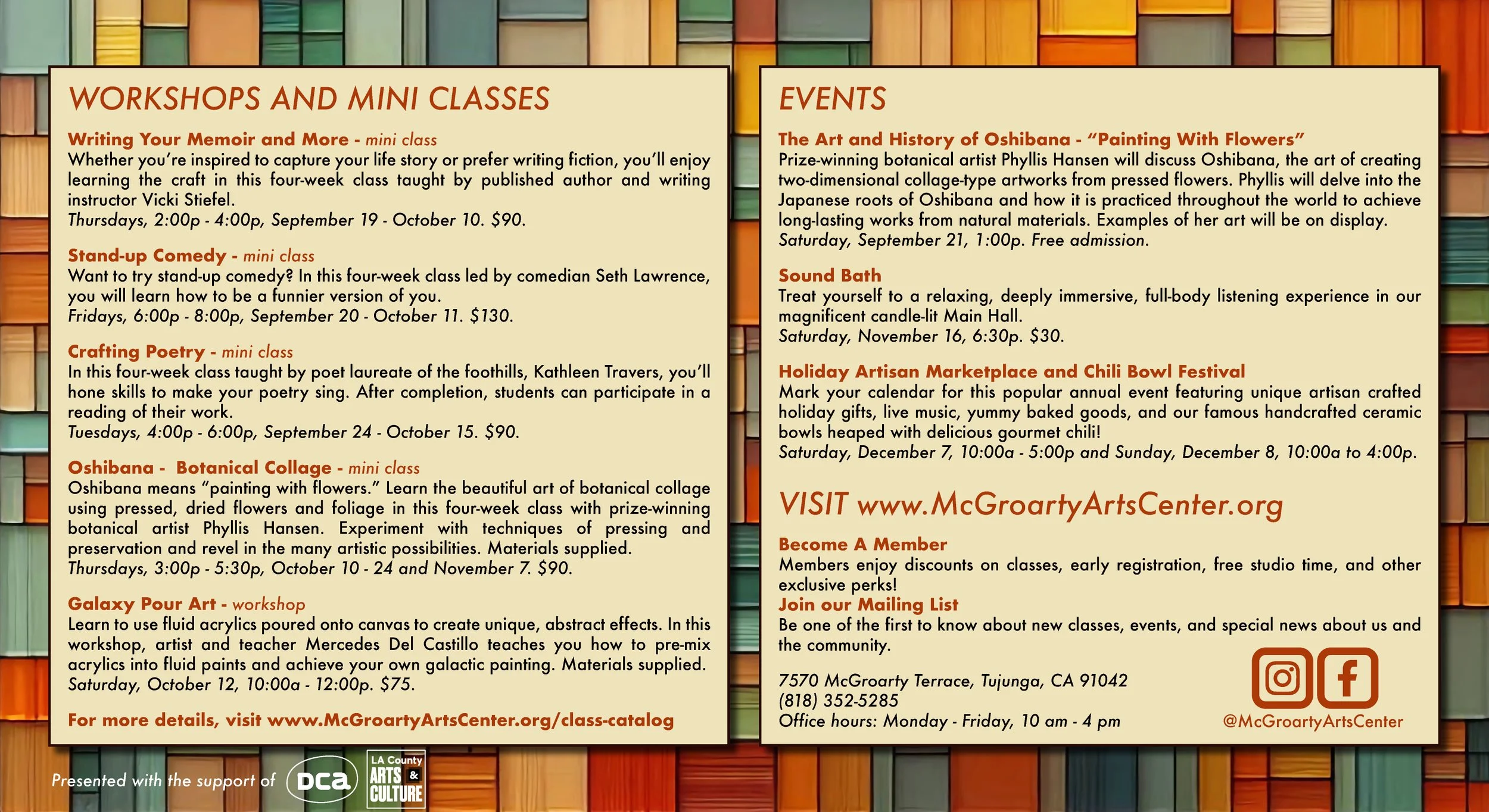 Class Catalog — McGroarty Arts Center