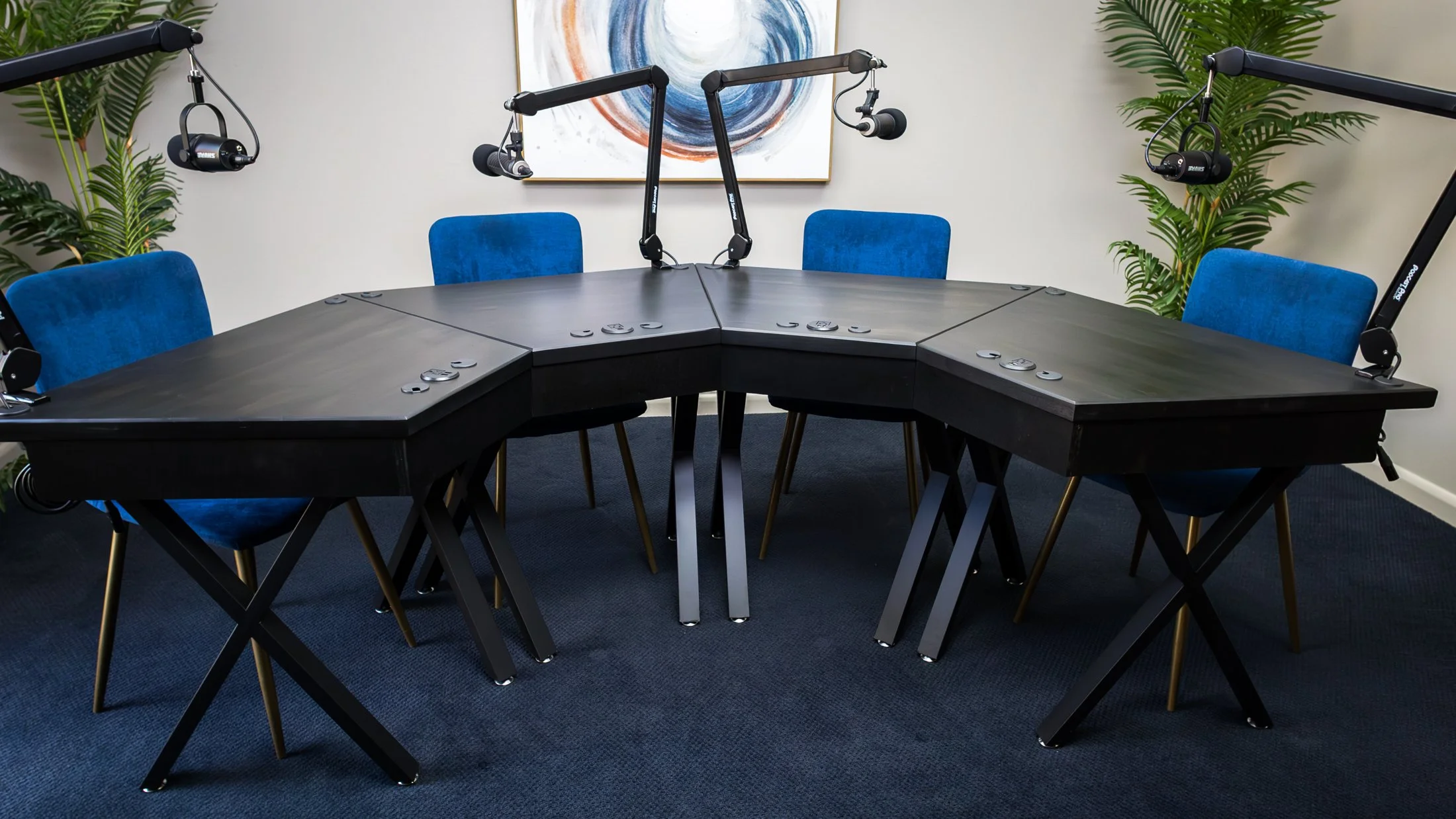 Midnight Blackout Modular Podcast Table — Podcast Tables Shop