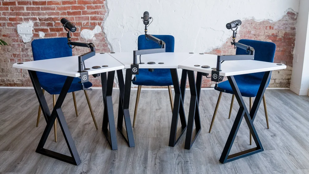 Modern Style Engineered Wood Podcast Table - Jet Black Option — Podcast ...