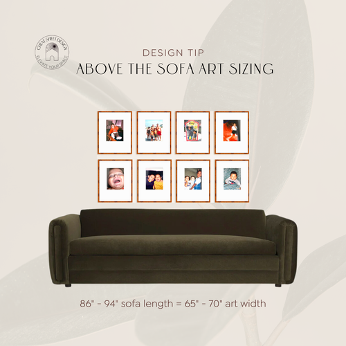 ABOVE THE SOFA ART SIZING + 12 Large-Scale Art and Gallery Wall ...