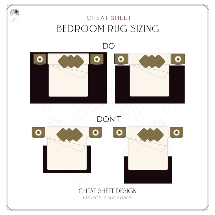 BEDROOM AREA RUG SIZING + 27 linked favorites! — Cheat Sheet Design