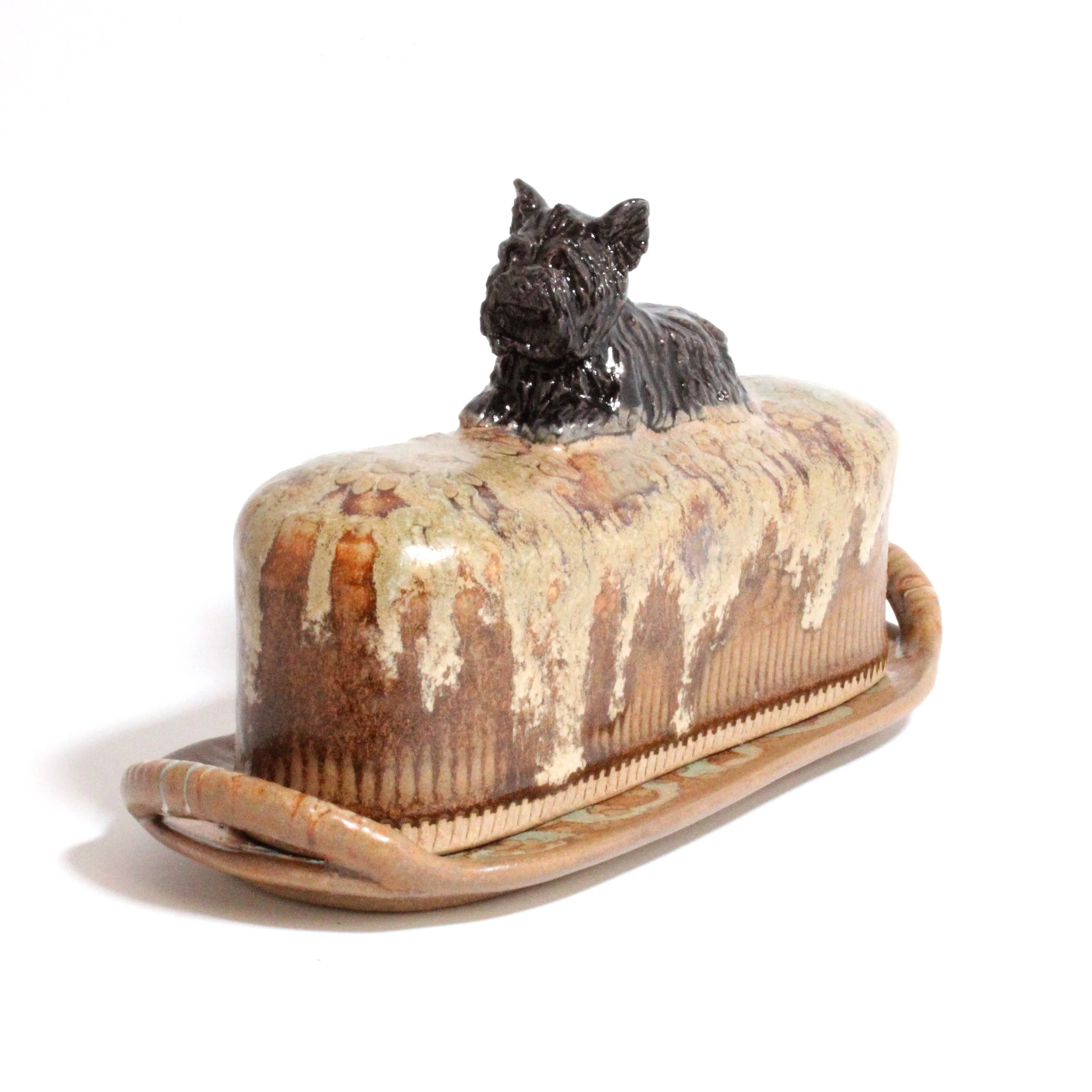 Butter Dish — Carvings by G and Z Pottery