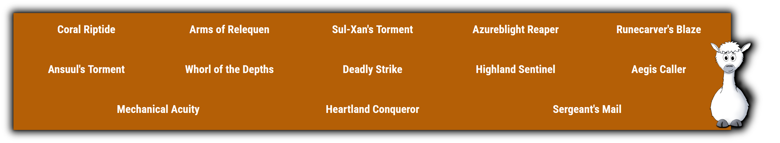 Top 5pc DPS Sets (u42) — skinnycheeks.gg