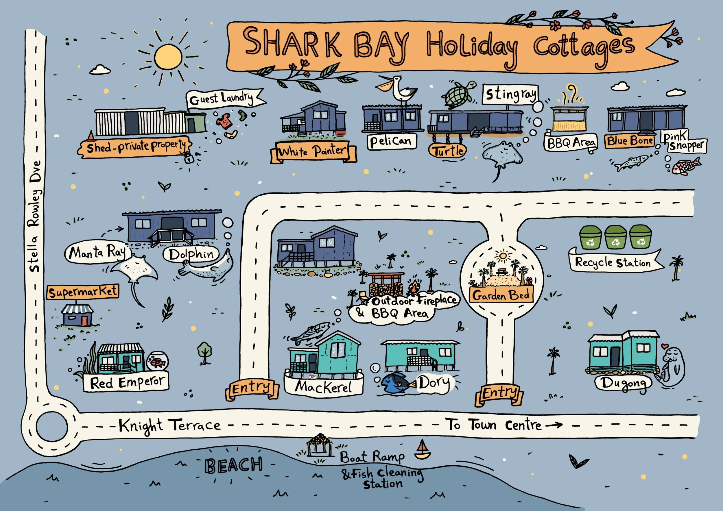 Park Map — Shark Bay Holiday Cottages
