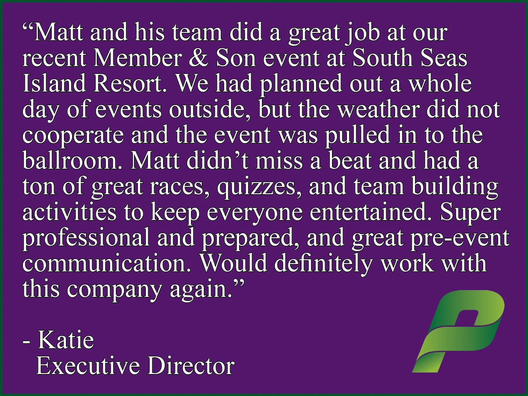 Client Accolades — Premier Team Building