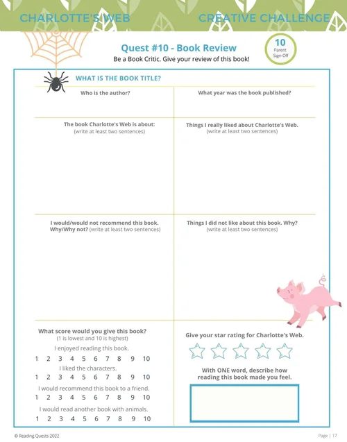 Charlotte's Web - Free Printables (+PDF) _ Reading Quests