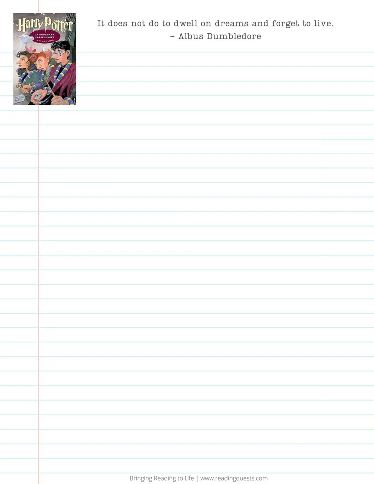 Free Writing Printables for Harry Potter and the Sorcerer's Stone ...
