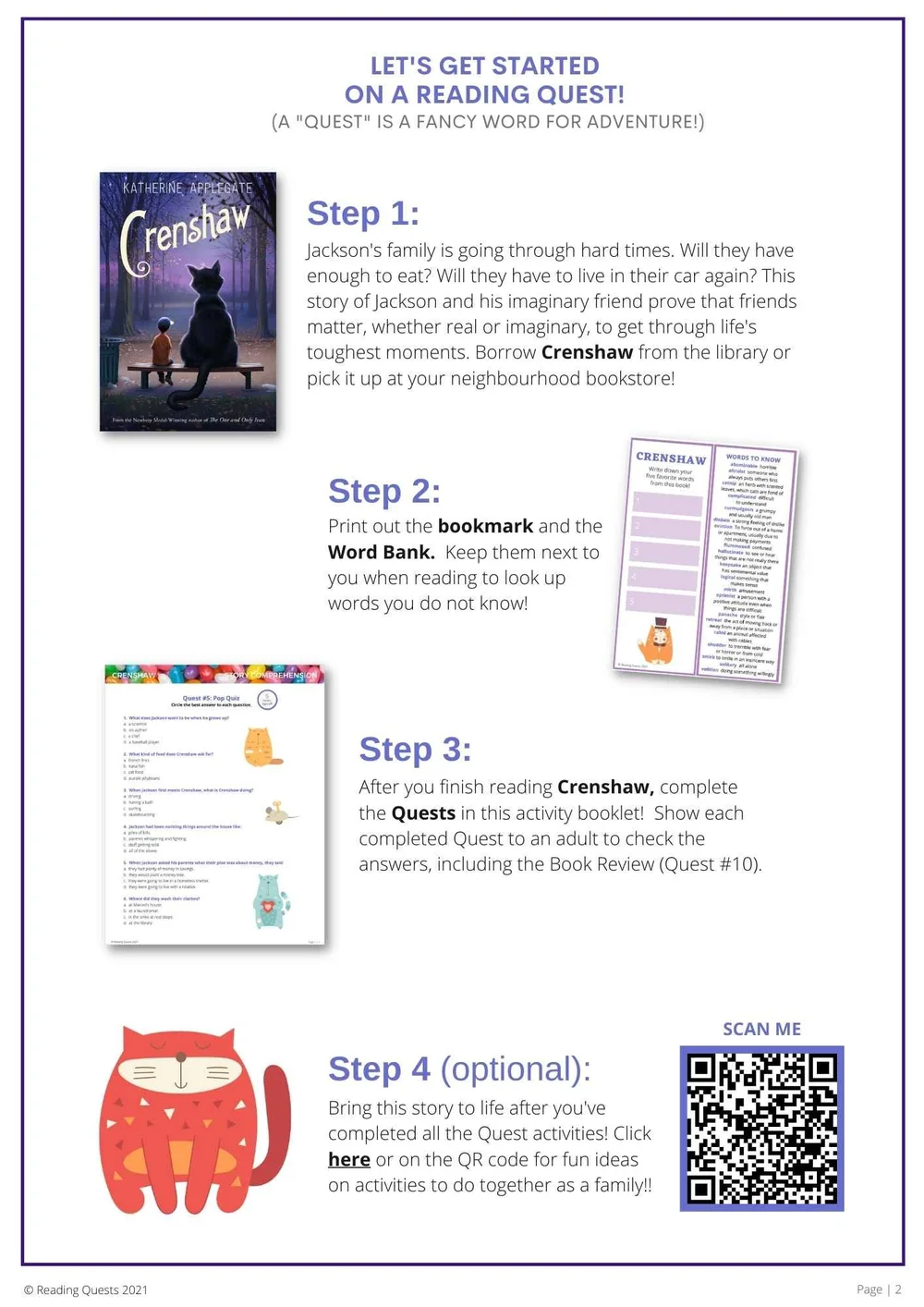 Fun Book-Themed Activities for Crenshaw (+Free PDF) _ Reading Quests