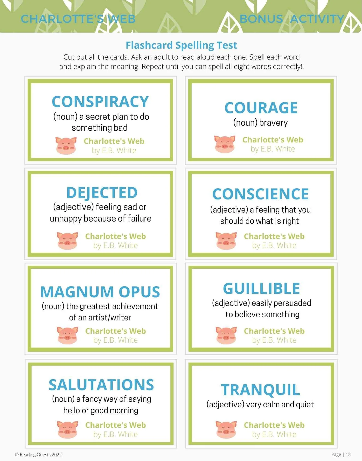 Charlotte's Web - Free Printables (+PDF) _ Reading Quests