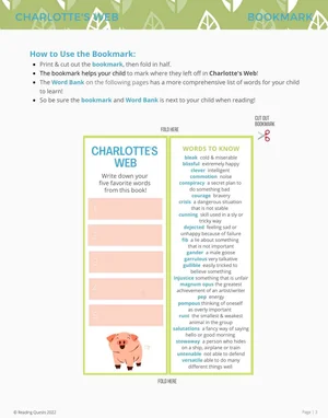 Charlotte's Web - Free Printables (+PDF) _ Reading Quests