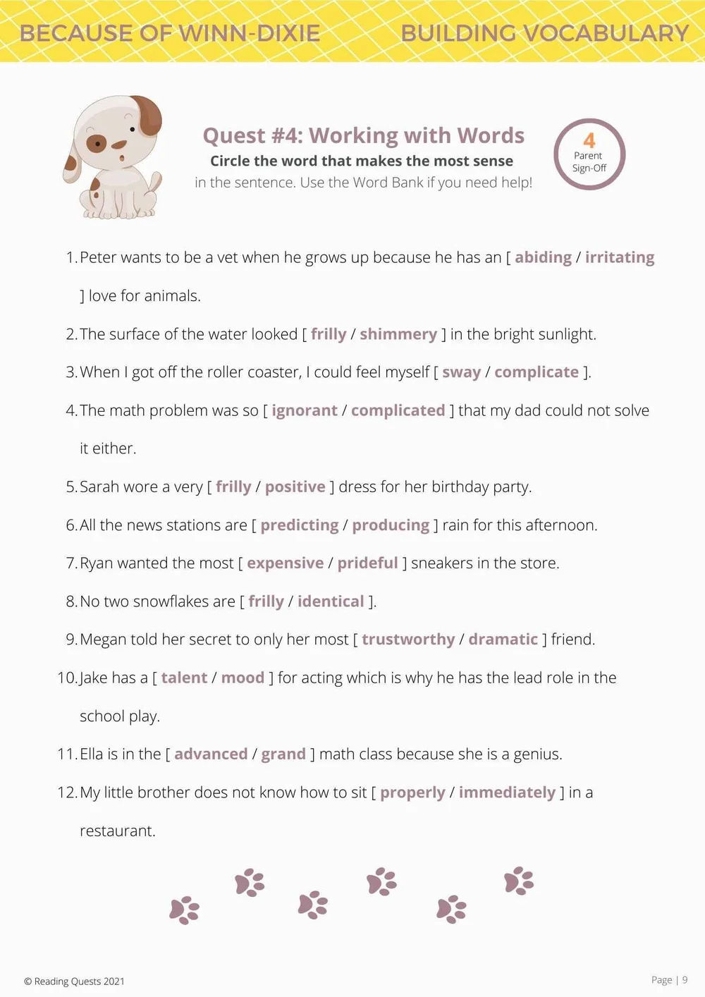 Because of Winn Dixie - Free Book Study (+PDF) _ Reading Quests