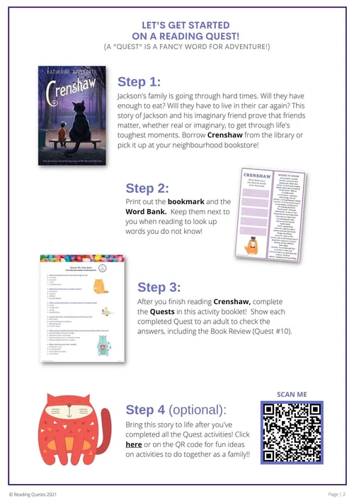Crenshaw - Free Printables (+PDF) _ Reading Quests