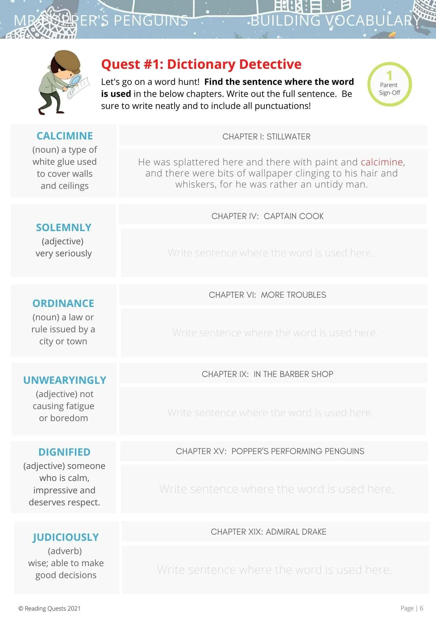 Mr Popper’s Penguins - Free Printables _ Reading Quests