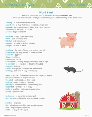 Charlotte's Web - Free Printables (+PDF) _ Reading Quests