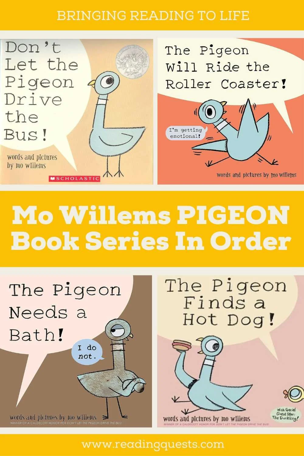 Complete Pigeon Book Series in Order, by Mo Willems _ Reading Quests