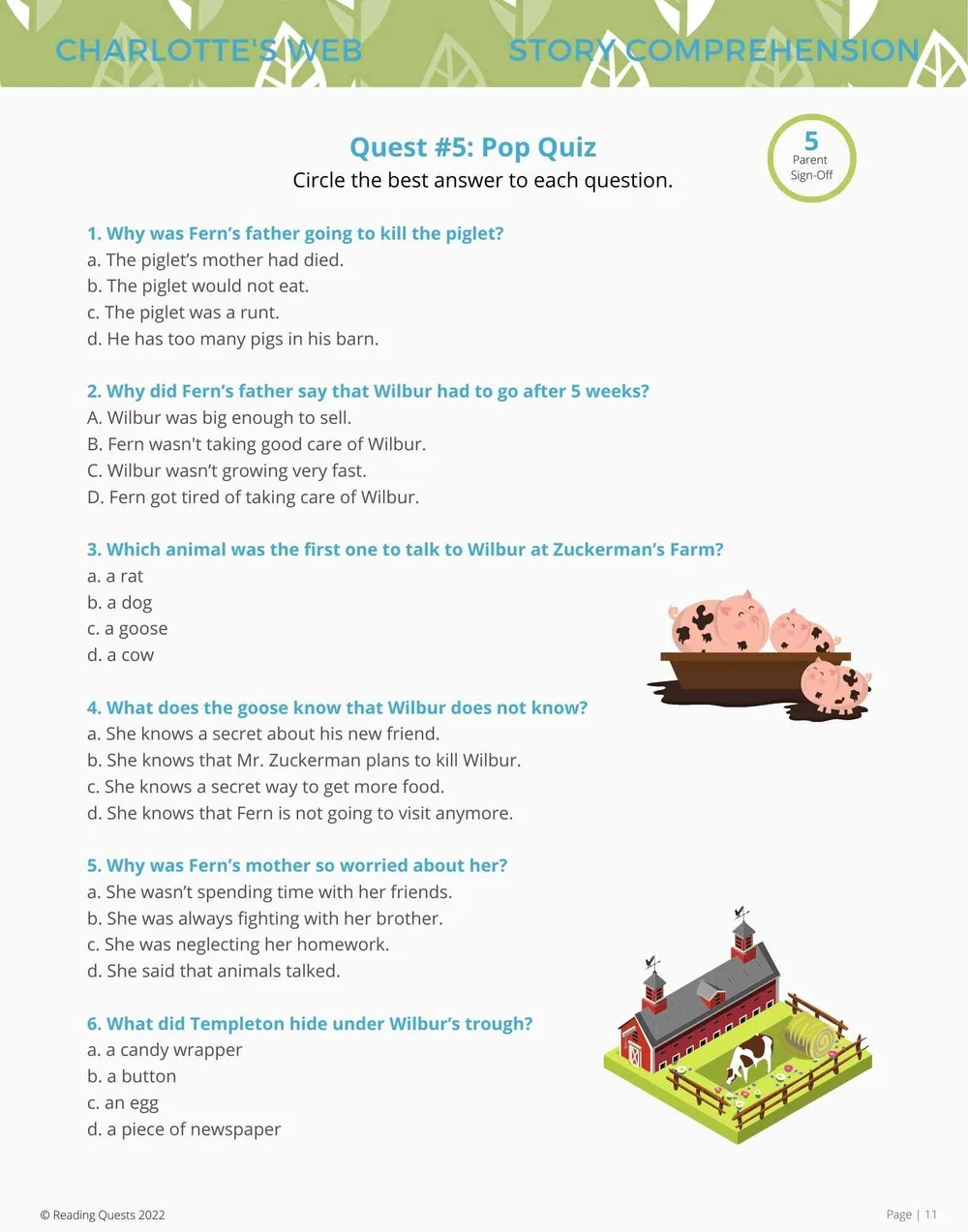 Charlotte's Web - Free Printables (+PDF) _ Reading Quests
