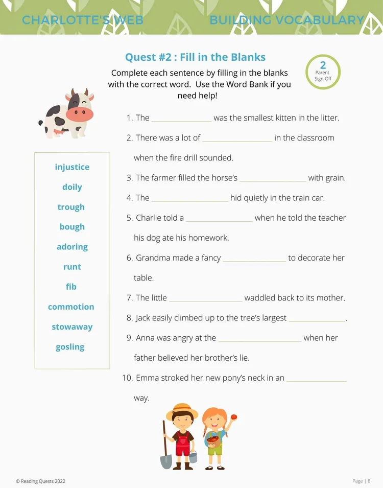 Charlotte's Web - Free Printables (+PDF) _ Reading Quests