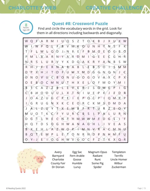 Charlotte's Web - Free Printables (+PDF) _ Reading Quests