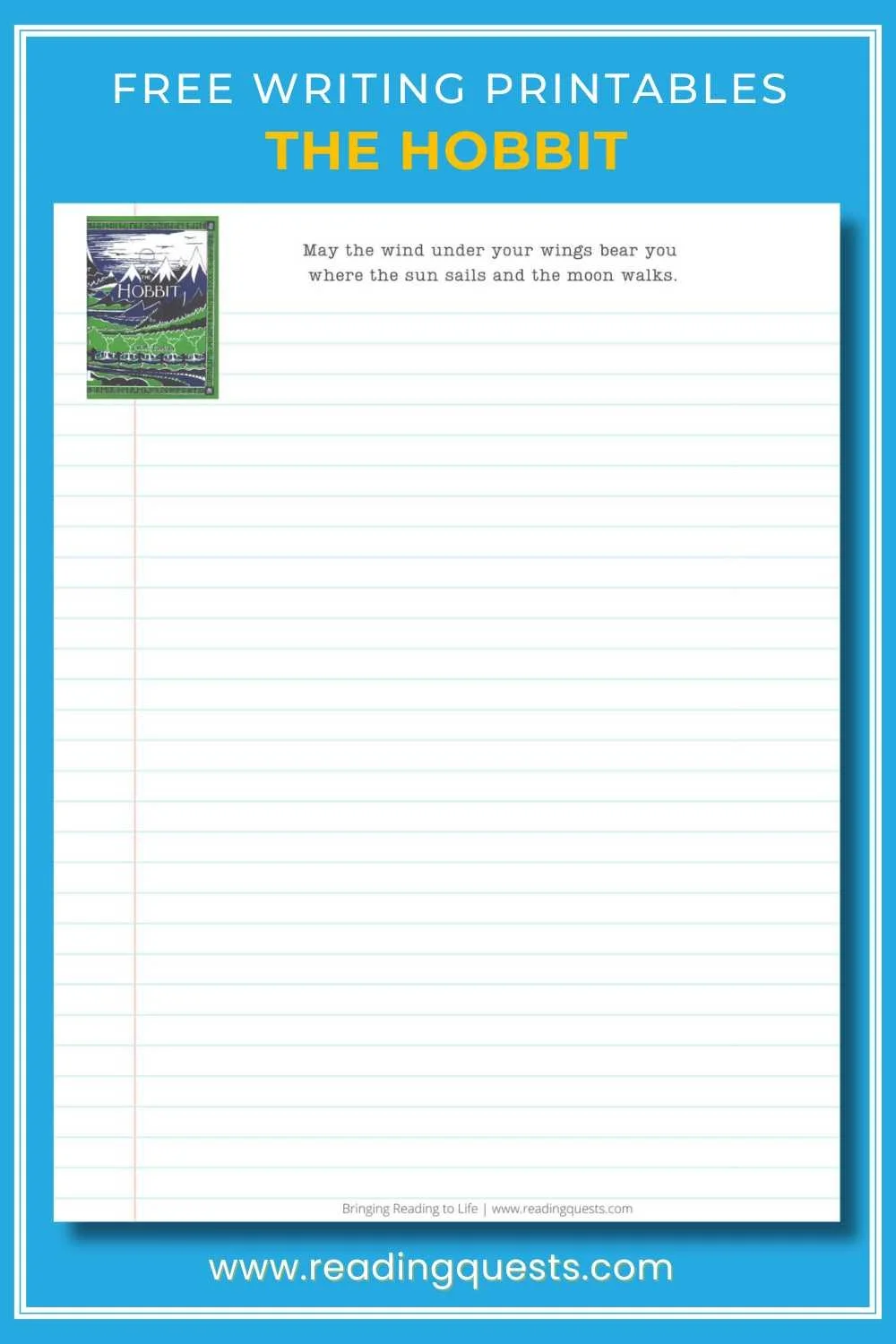 Free Writing Printables for The Hobbit _ Reading Quests