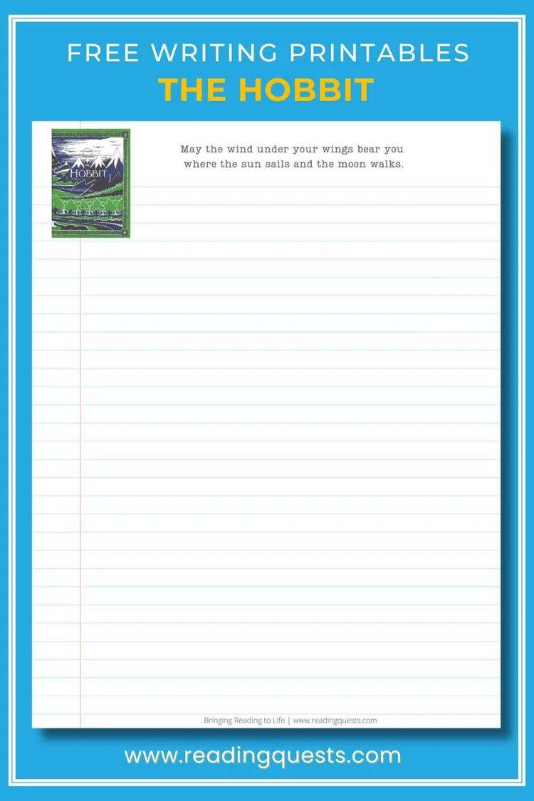 Free Writing Printables for The Hobbit _ Reading Quests