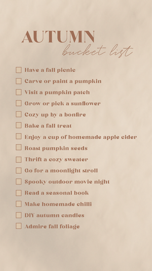 Autumn Bucket List | 2022 — ALLISON