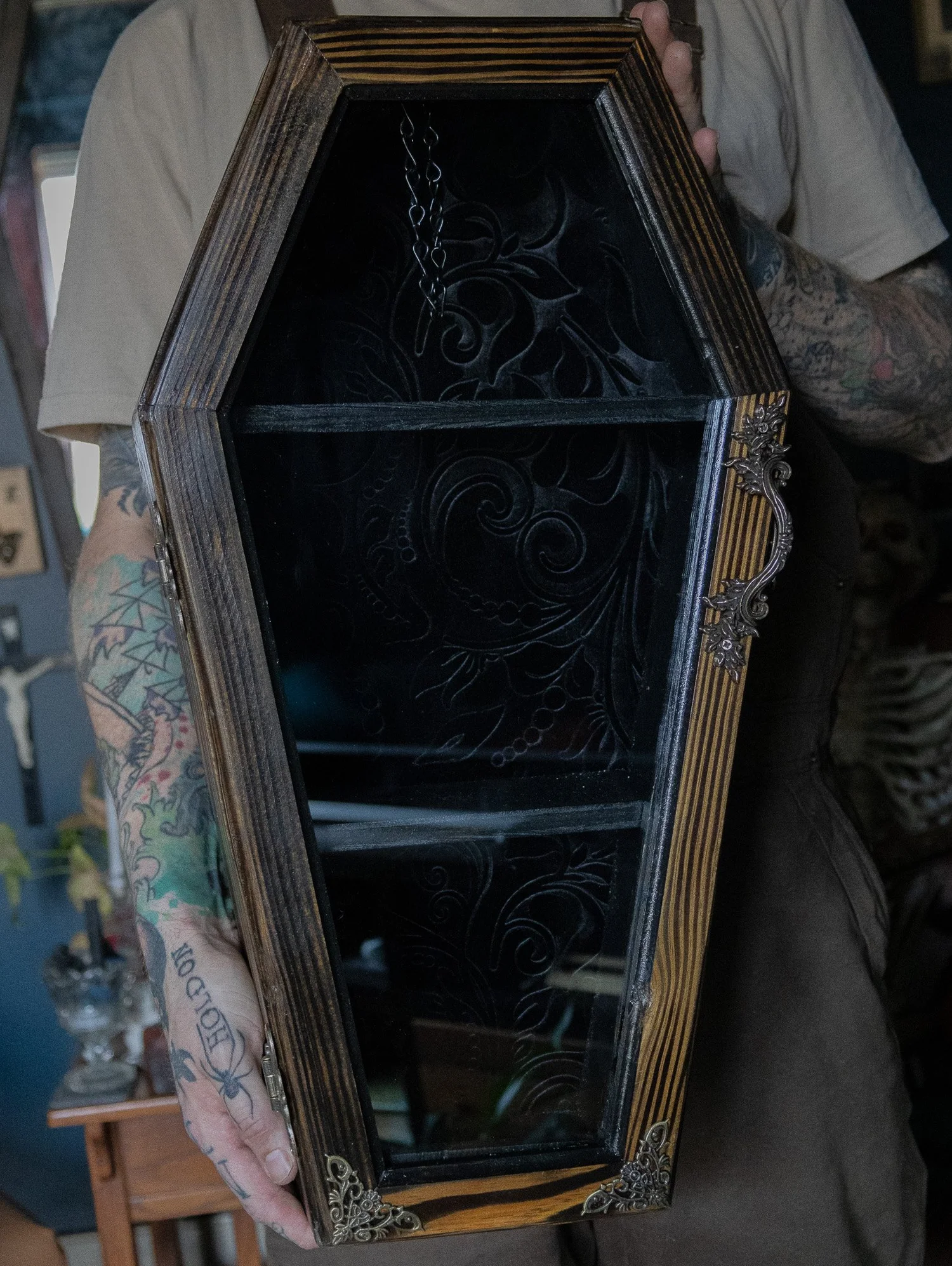 2 Ft Signature Bat Coffin Curio - PREORDER — Just Buried Co.
