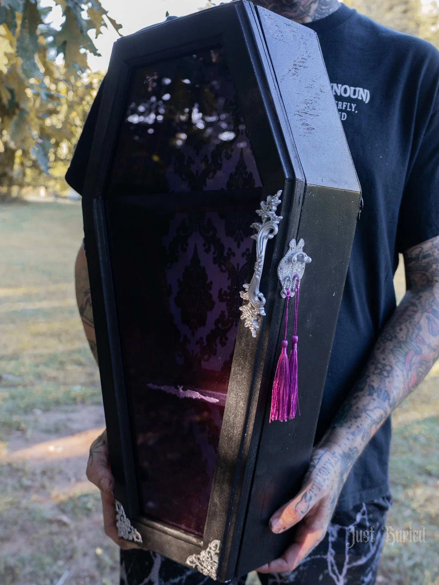 2 Ft Signature Bat Coffin Curio - PREORDER — Just Buried Co.