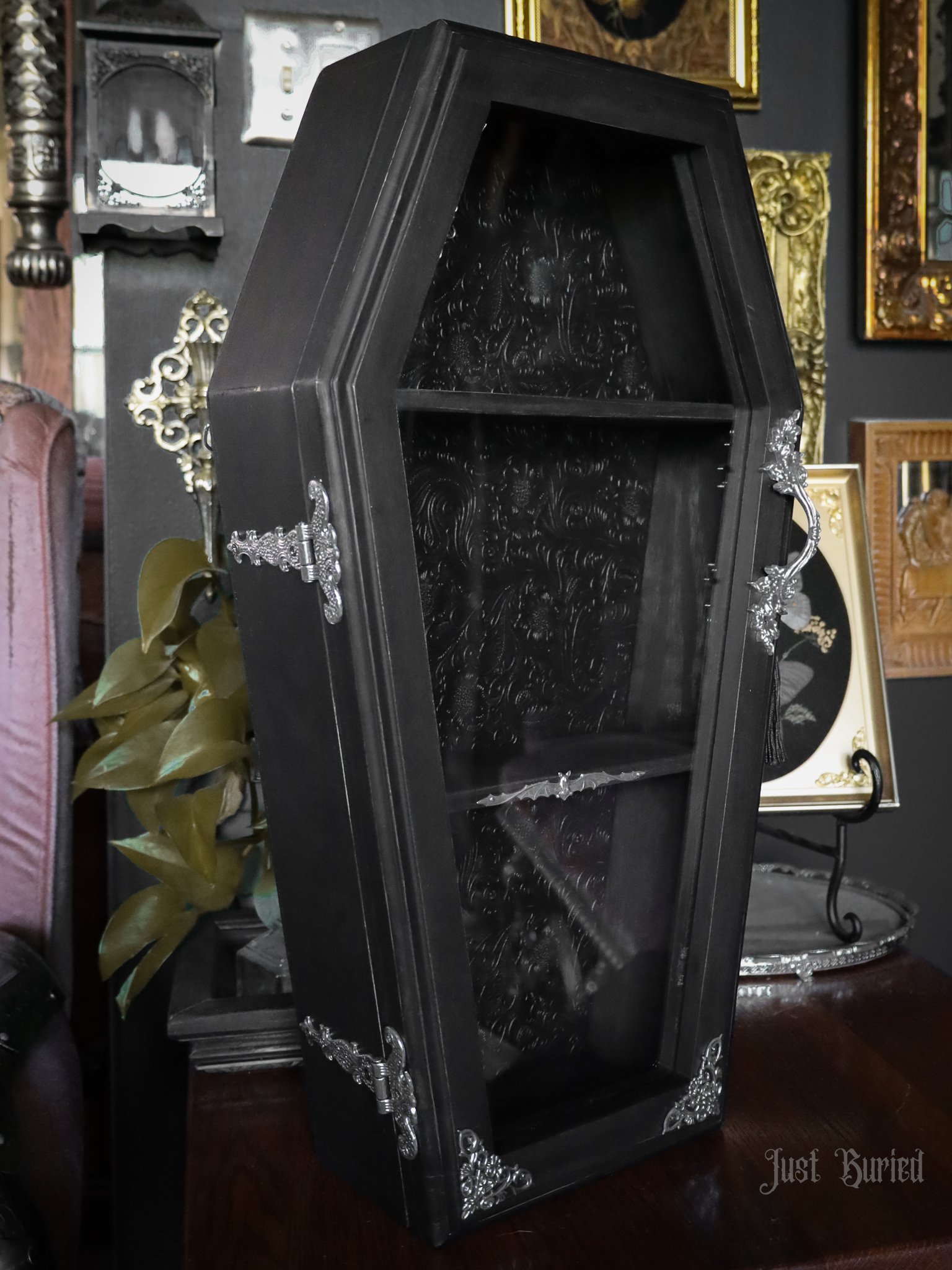 2 Ft Signature Bat Coffin Curio - PREORDER — Just Buried Co.