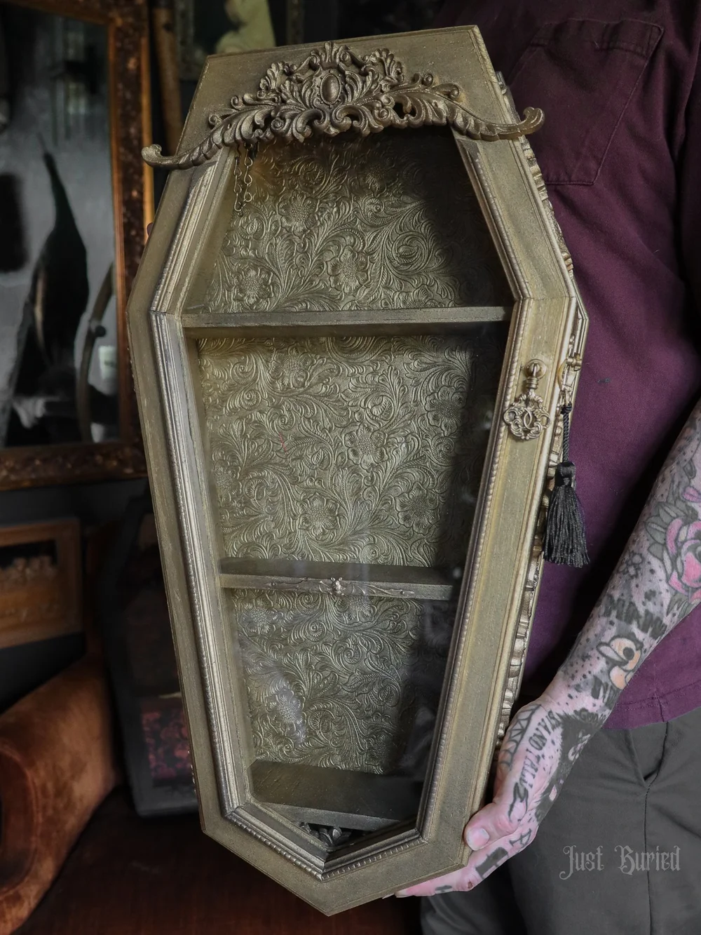 Double Door Coffin Curio Cabinet - PREORDER — Just Buried Co.