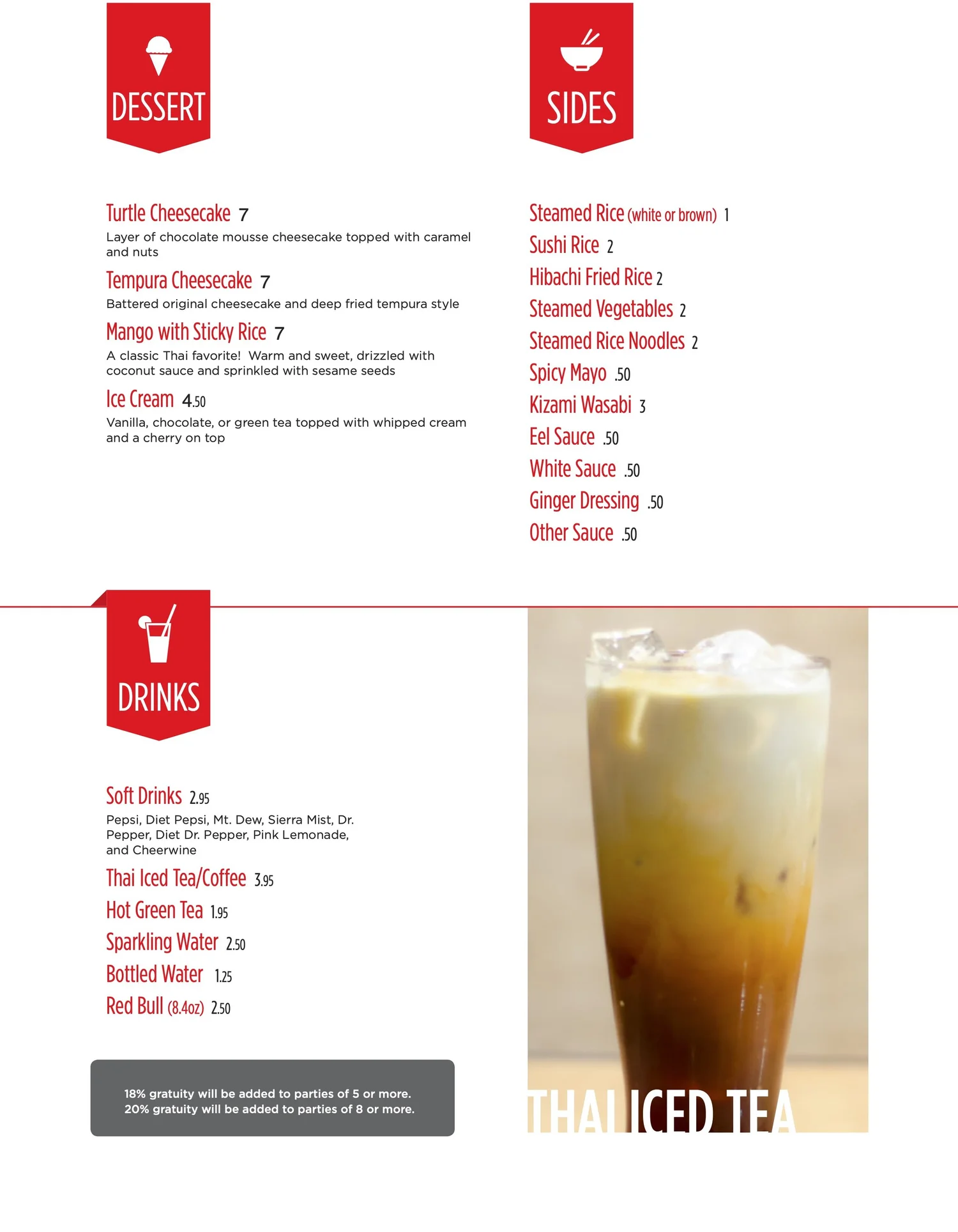 Menu — Spicy 9 Sushi Bar & Asian Restaurant