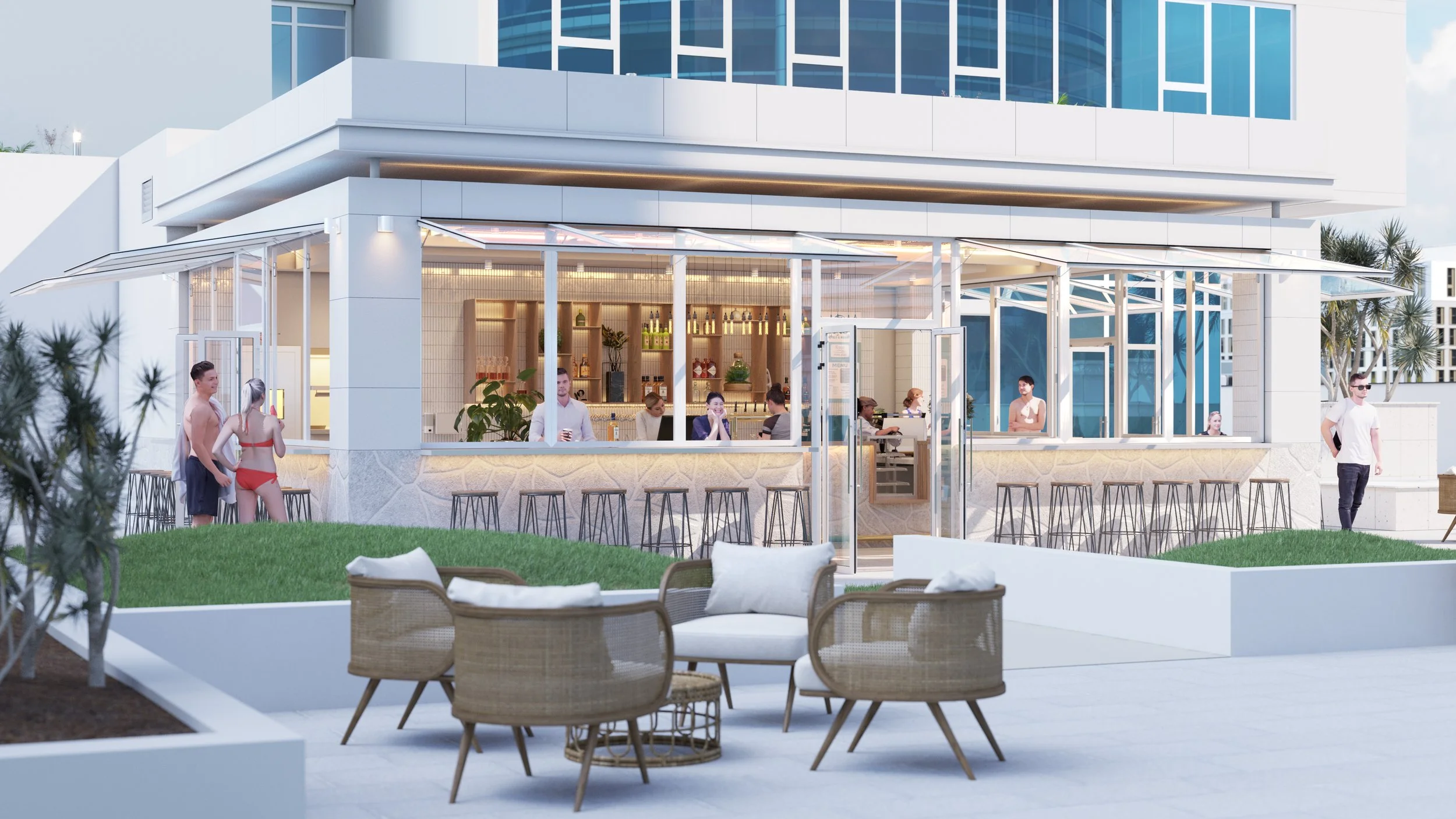 3D Design of Hilton Pool Bar | Hexa-Design — Hexa Design
