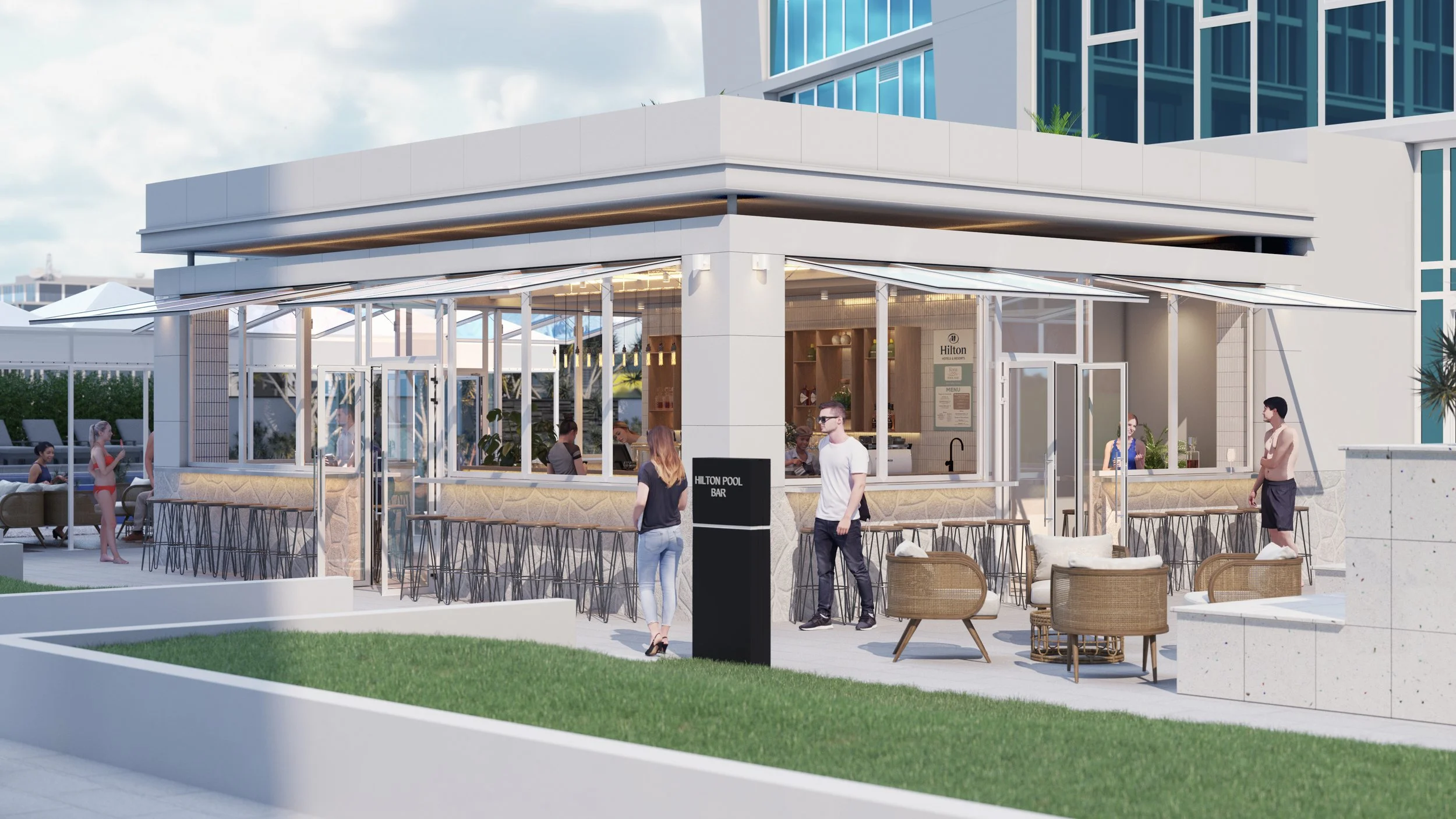 3D Design of Hilton Pool Bar | Hexa-Design — Hexa Design