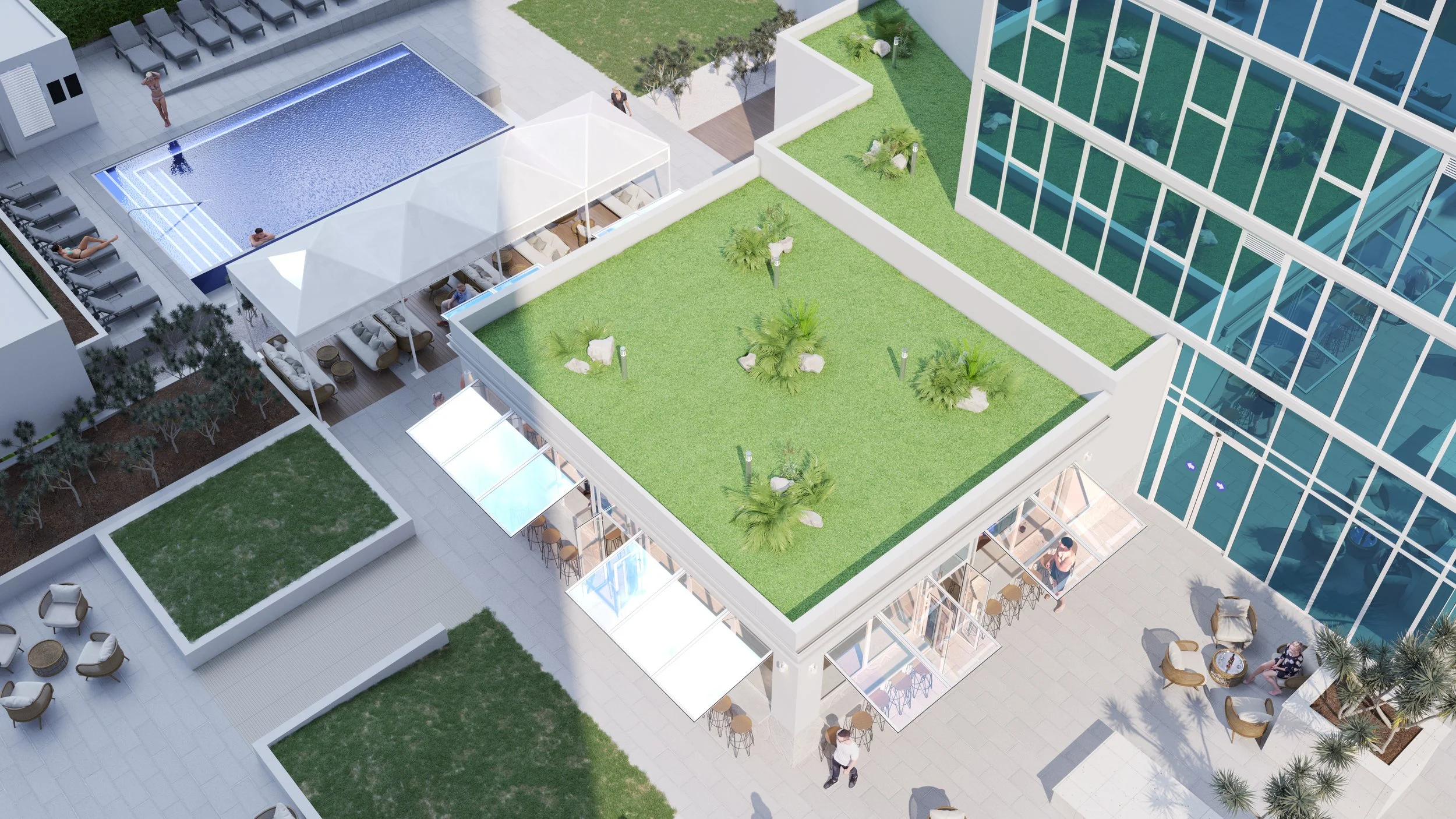 3D Design of Hilton Pool Bar | Hexa-Design — Hexa Design