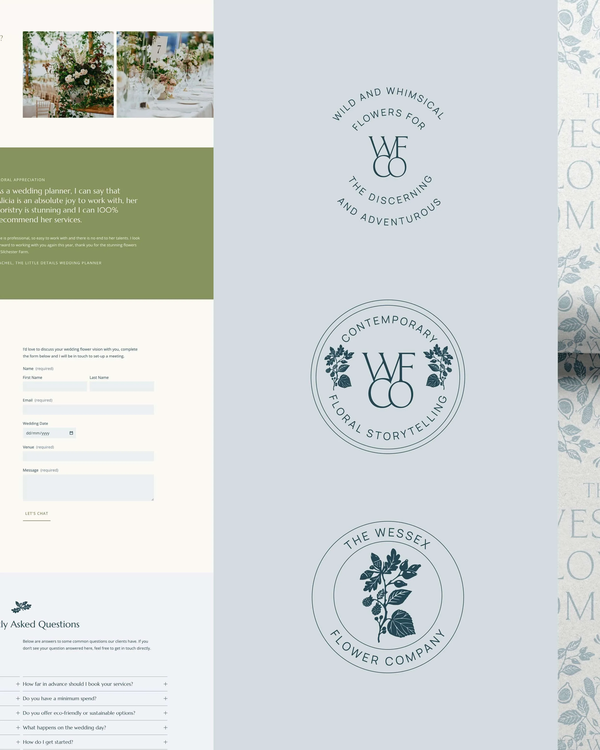 Brand & Website Design for luxury florist Wessex Flower Co