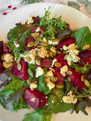 Blue Jay & Roasted Beet Salad with Orange Vinaigrette — DEER CREEK CHEESE