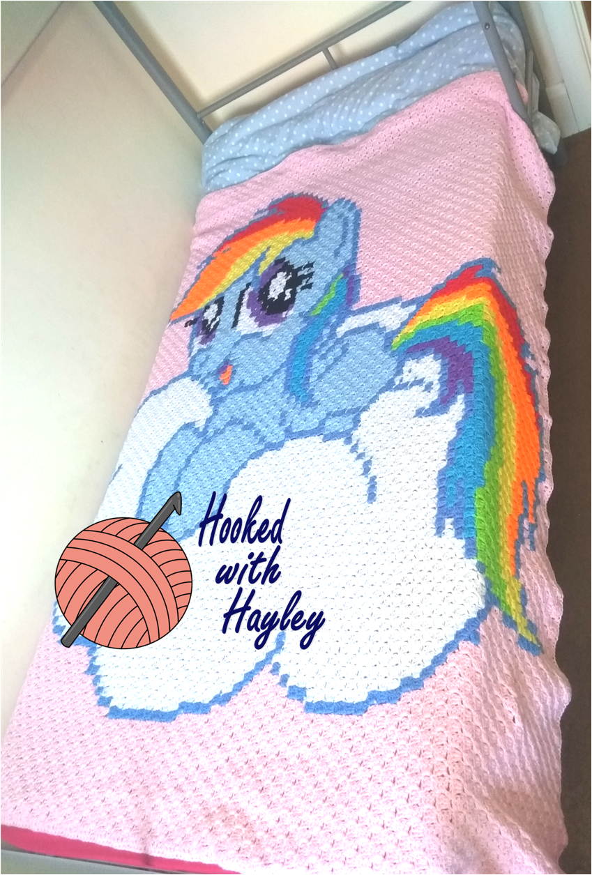 Rainbow Pony Corner to Corner Blanket Pattern — Hooked With Hayley
