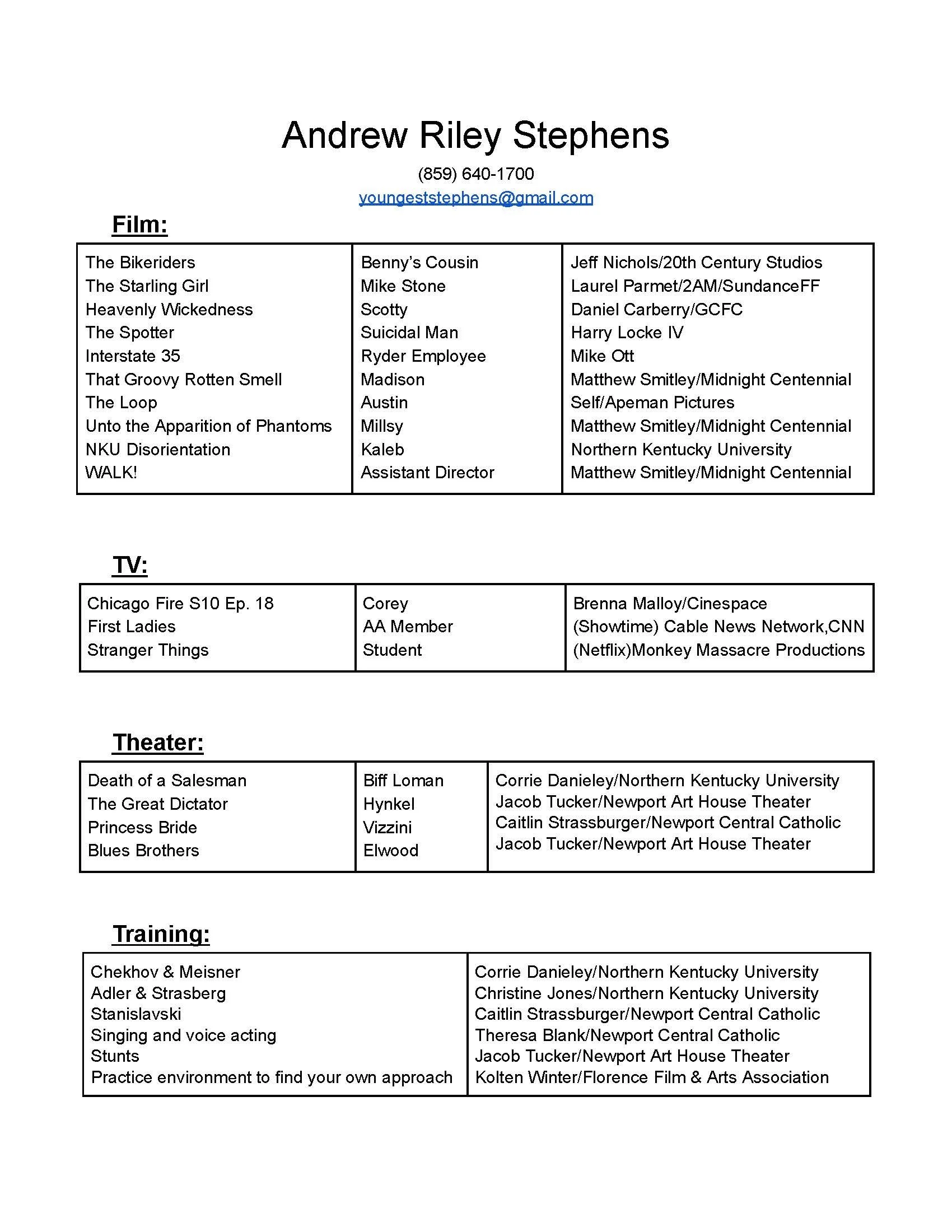 Resume — Andrew Riley Stephens
