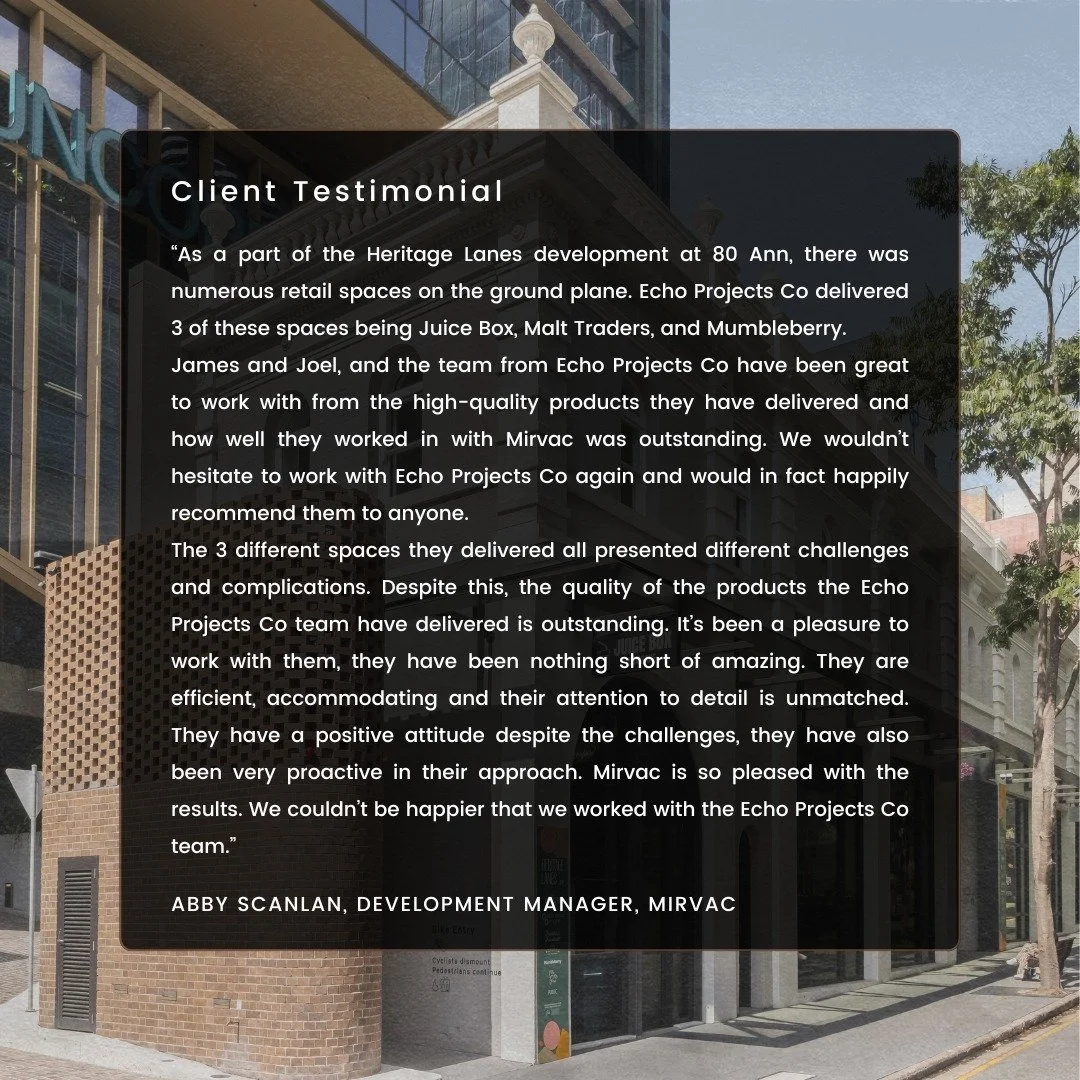 Nodo Camp Hill — Echo Projects Co: Fitouts & Commercial Construction