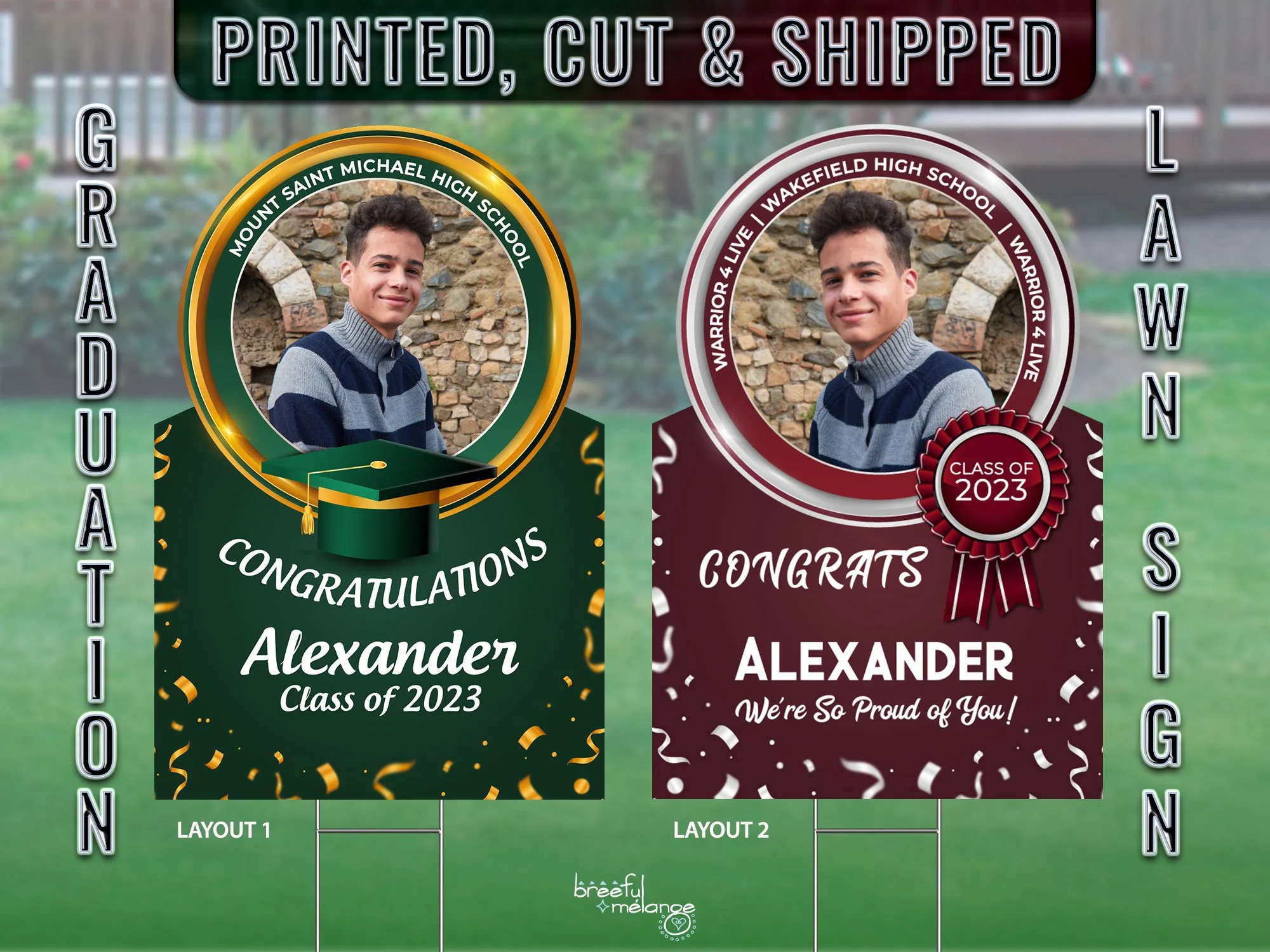 Personalized Graduation Stylin' Die-Cut Lawn Sign with Photo - Custom ...