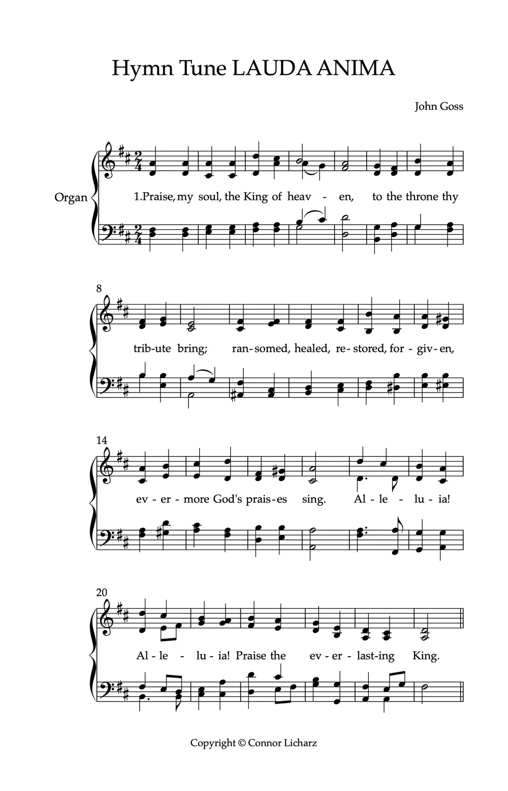 Organ/Hymns/ Reharmonisations — Connor Licharz