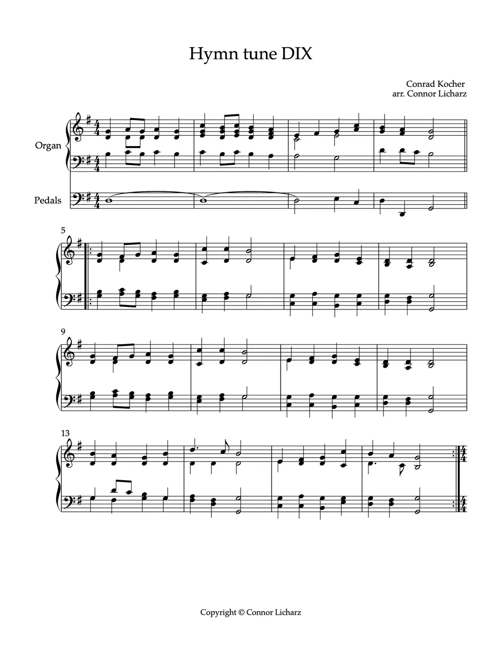 Organ/Hymns/ Reharmonisations — Connor Licharz