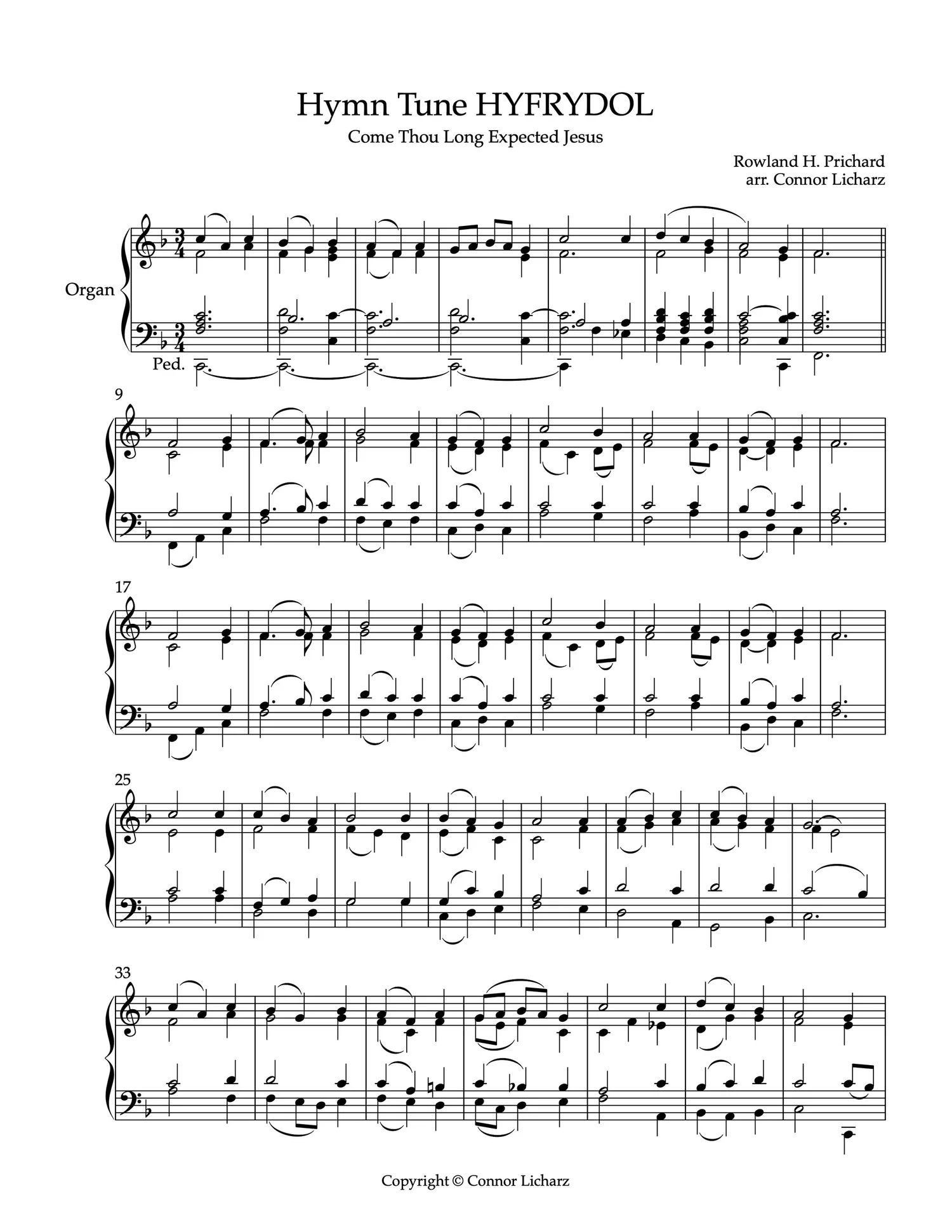 Organ/Hymns/ Reharmonisations — Connor Licharz