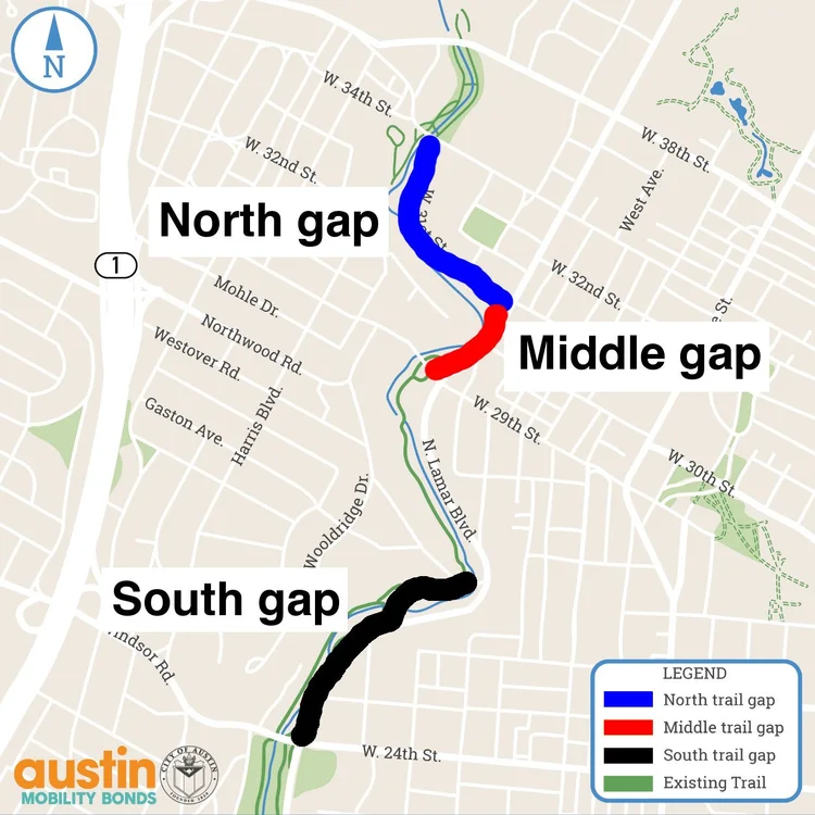 Help fill three crucial walk-bike gaps on Shoal Creek — Safe Streets Austin