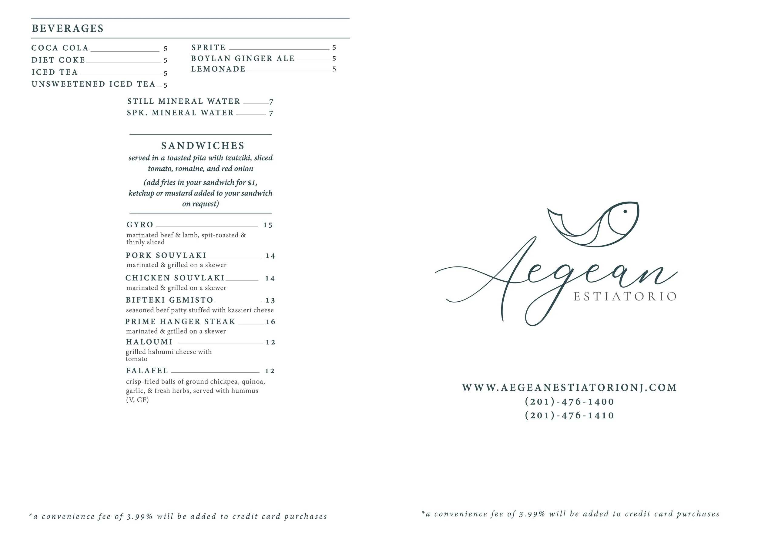 Menu — Egeo Estiatorio