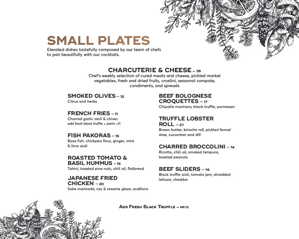 MENU — BarChef